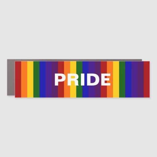 Rainbow Stripes LGBT Pride Car Magnet | Zazzle