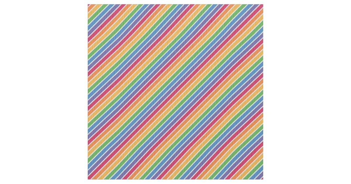 Rainbow Stripes Pattern Fabric | Zazzle