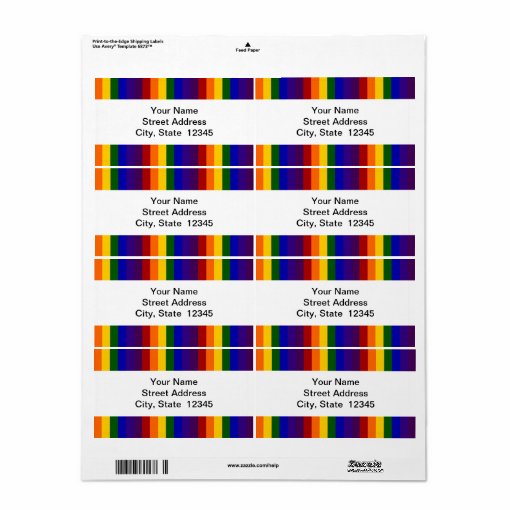 Rainbow Stripes shipping label | Zazzle