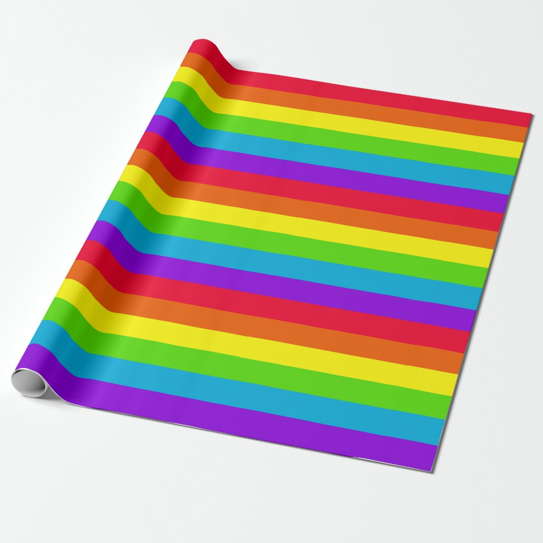Rainbow Stripes Wrapping Paper | Zazzle