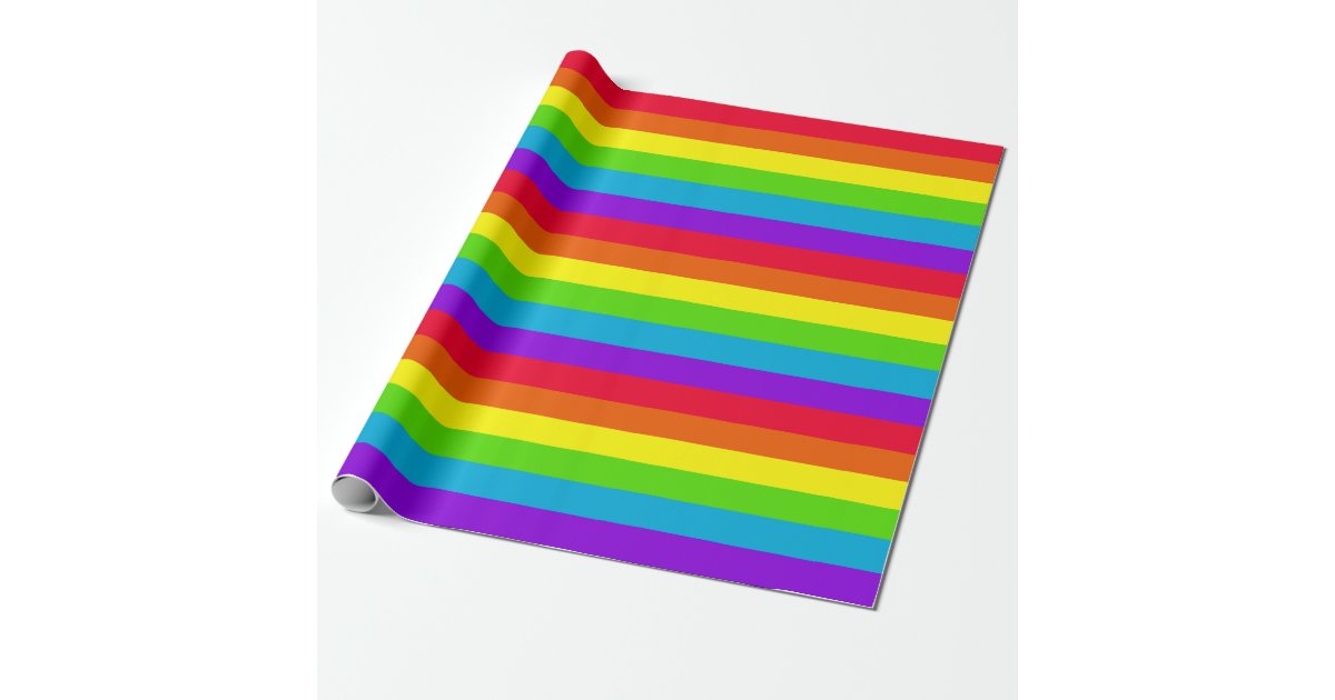 Rainbow Stripes Wrapping Paper | Zazzle