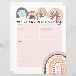 Rainbow Substitute Teacher While You Were Away | Zazzle