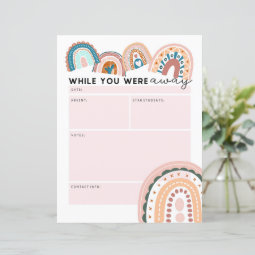 Rainbow Substitute Teacher While You Were Away | Zazzle