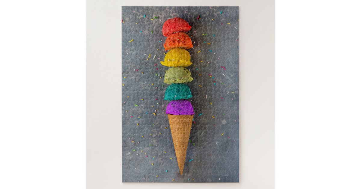 Rainbow Summer Ice Cream Treat Jigsaw Puzzle | Zazzle