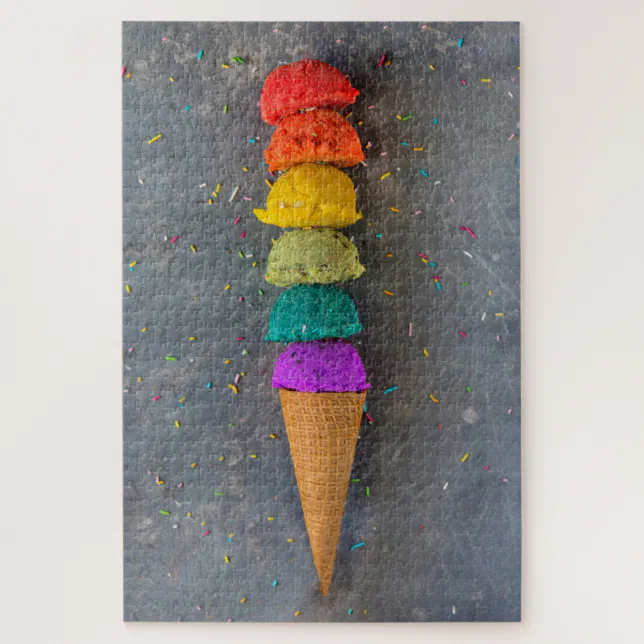 Rainbow Summer Ice Cream Treat Jigsaw Puzzle | Zazzle