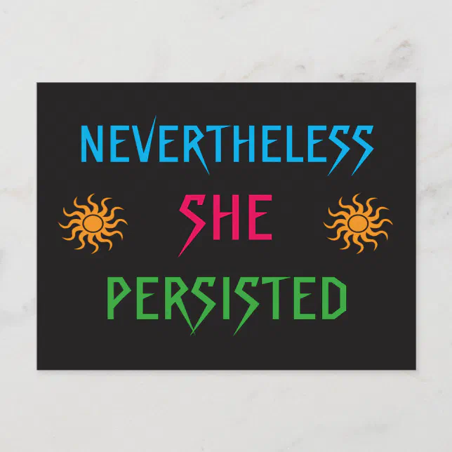 Rainbow Sun Nevertheless She Persisted Postcard | Zazzle