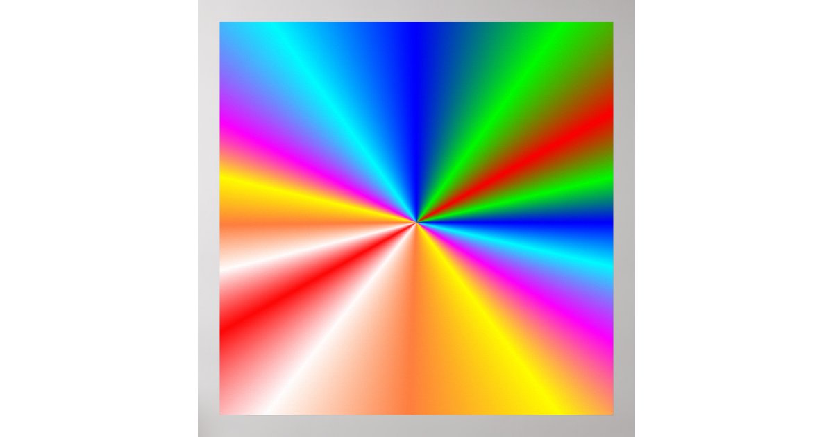 Rainbow "sunburst" background poster | Zazzle