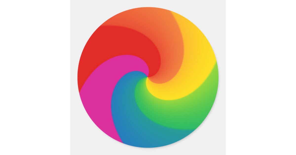 Rainbow Swirl Classic Round Sticker | Zazzle