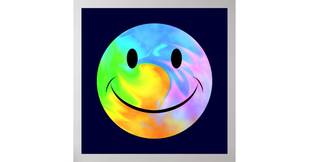 Rainbow Swirl Face Poster | Zazzle