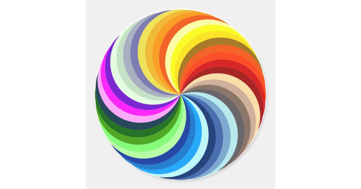 Rainbow Swirls Classic Round Sticker | Zazzle