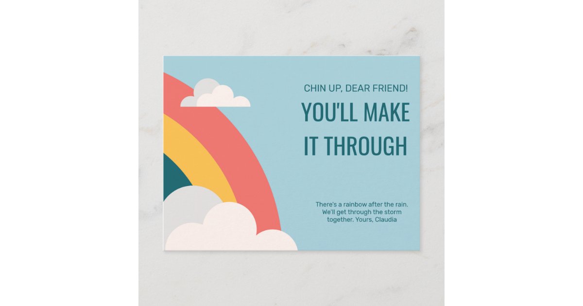Rainbow Sympathy Postcard | Zazzle