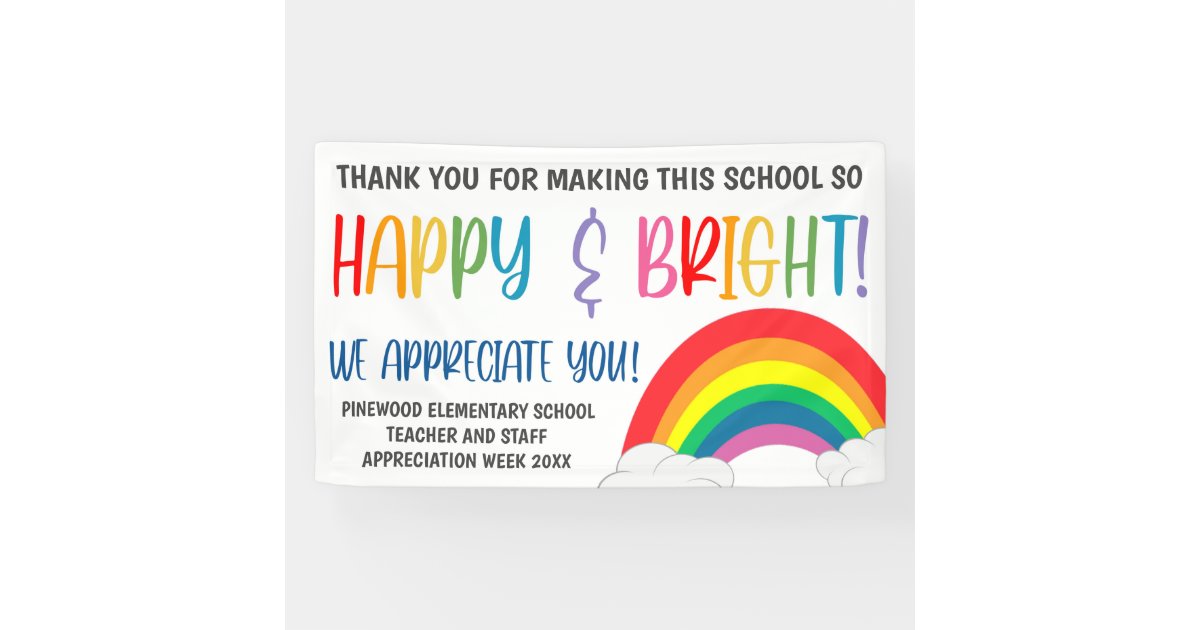Rainbow Teacher Appreciation Week Banner | Zazzle