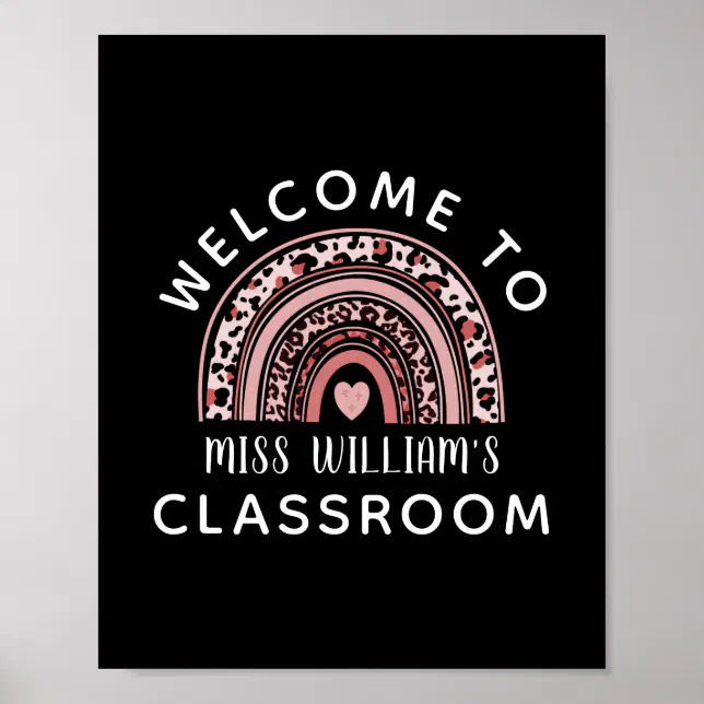 Rainbow Teacher Classroom Welcome Poster | Zazzle