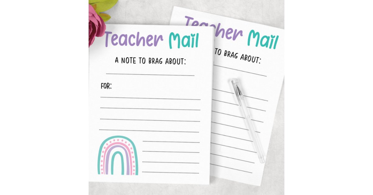 Rainbow Teacher Mail Post-it Notes | Zazzle