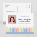 Rainbow Teacher Welcome To School Postcard | Zazzle