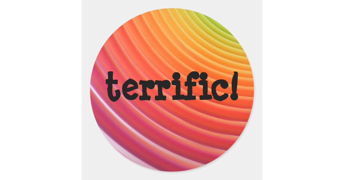 Rainbow terrific sheet classic round sticker | Zazzle