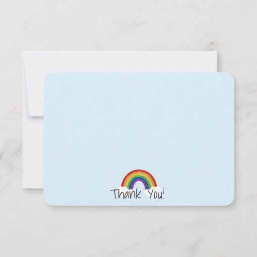 Rainbow Thank You Notes Rainbow Glitter | Zazzle