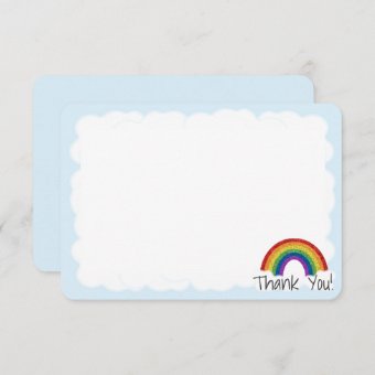 Rainbow Thank You Notes Rainbow Glitter | Zazzle