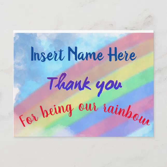 Rainbow Thank You Postcard | Zazzle