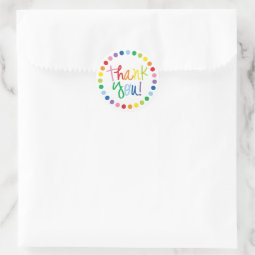 Rainbow Thank You Sticker | Zazzle