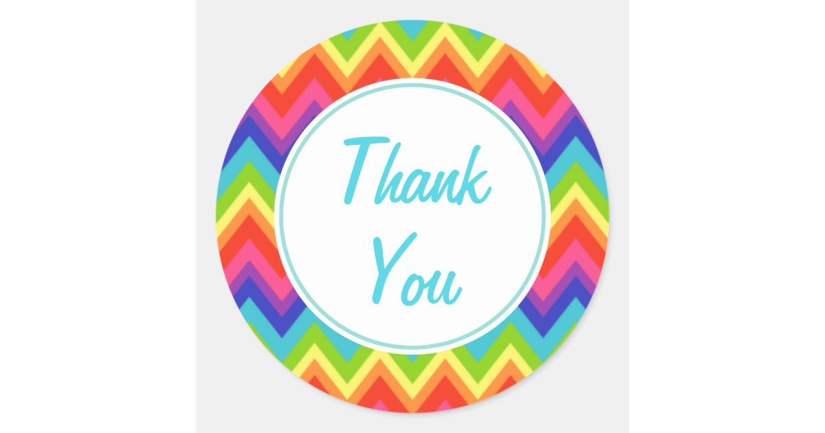 Rainbow Thank You Stickers | Zazzle