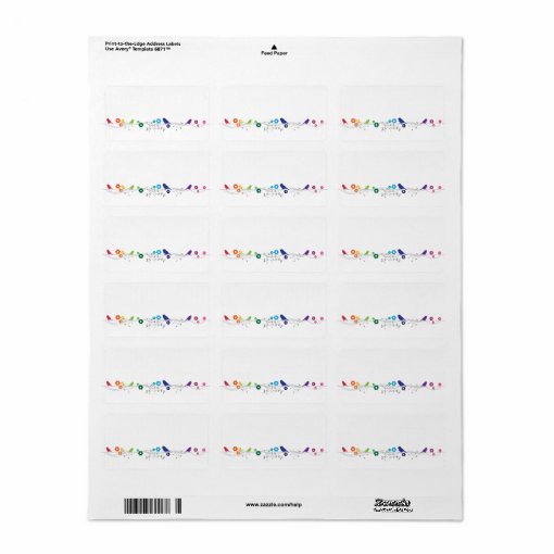 Rainbow Theme Birds Flowers Wedding Blank Address Label | Zazzle