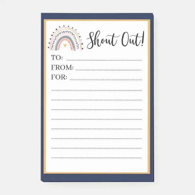 Rainbow Theme Happy Teacher Mail Post It Notes | Zazzle
