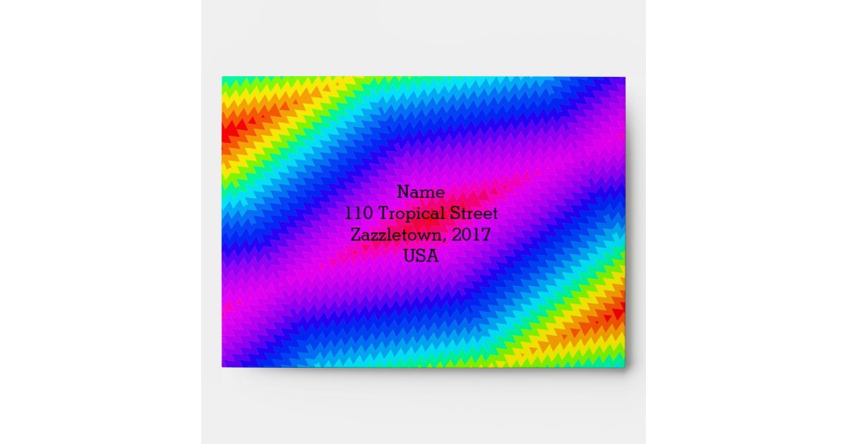 Rainbow tie-dye envelope | Zazzle