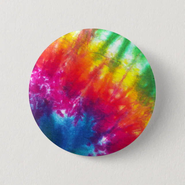 Rainbow Tie-Dye Pinback Button | Zazzle