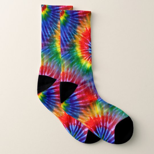 Rainbow Tie Dye Psychedelic Retro Fun Hippie Socks | Zazzle.com