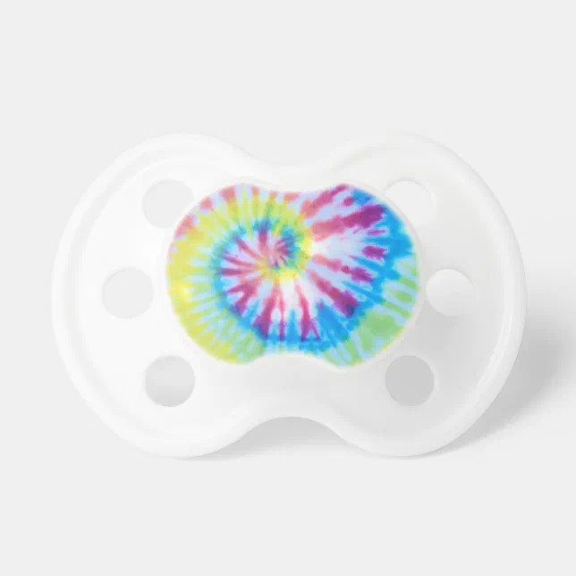 Rainbow TieDye Sprial Swirl Baby Pacifier UNISEX | Zazzle