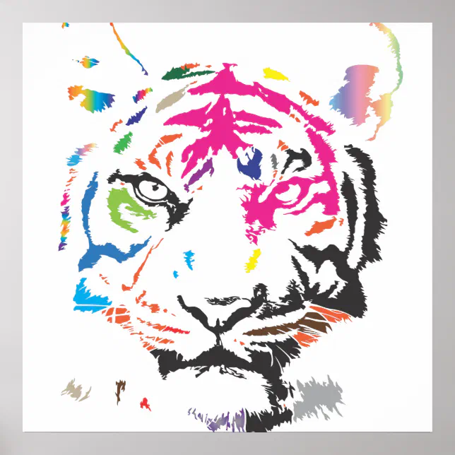 Rainbow Tiger Poster | Zazzle