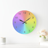 Rainbow Time Large Clock | Zazzle