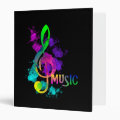 Rainbow Treble Clef Music Themed Binder | Zazzle