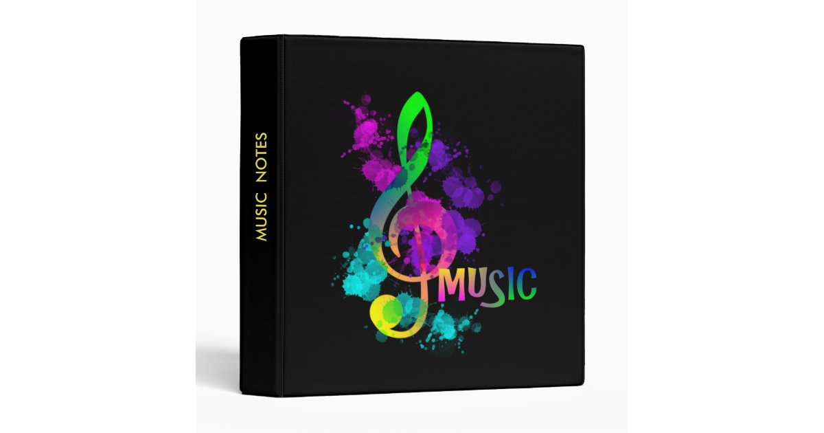 Rainbow Treble Clef Music Themed Binder | Zazzle
