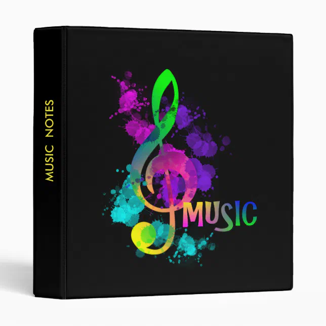 Rainbow Treble Clef Music Themed Binder | Zazzle