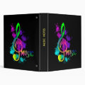 Rainbow Treble Clef Music Themed Binder | Zazzle