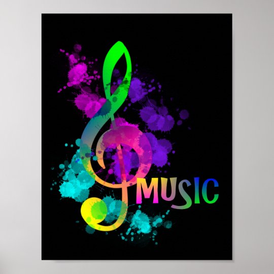 Rainbow Treble Clef Music Themed Poster | Zazzle.com