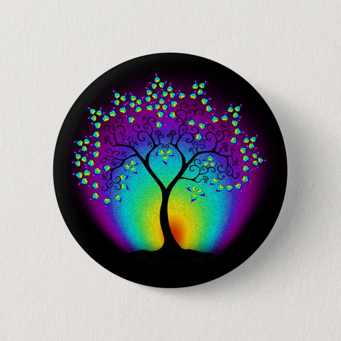 Rainbow Tree of Life Button | Zazzle.com