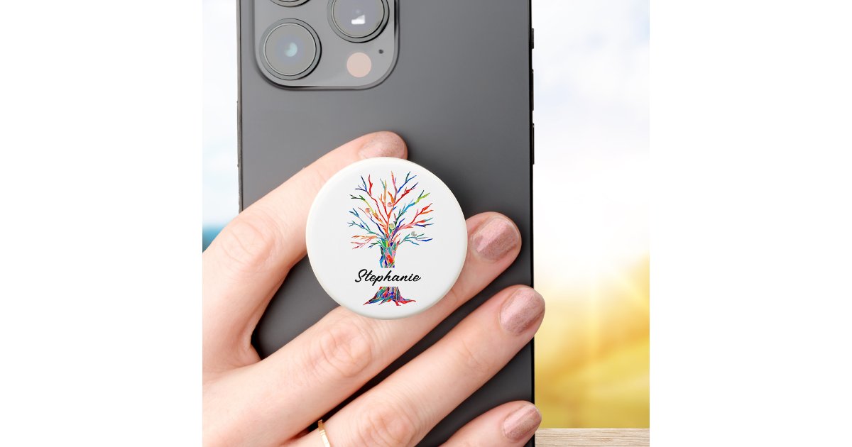 Rainbow Tree PopSocket | Zazzle