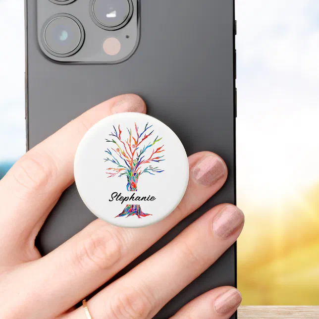 Rainbow Tree PopSocket | Zazzle
