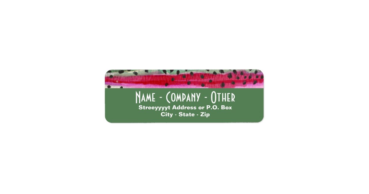 Rainbow Trout Fishing Label | Zazzle
