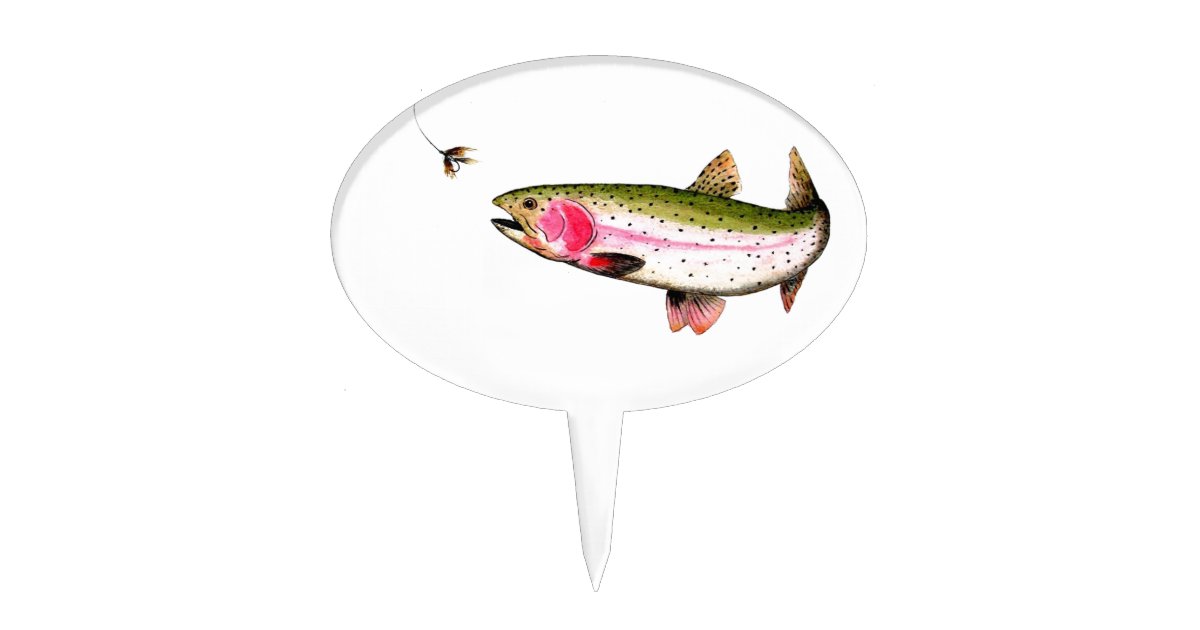 Rainbow Trout Fly Fishing Cake Topper | Zazzle
