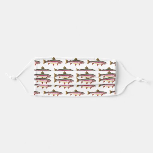 Rainbow Trout Fly Fishing Him Her Adult Cloth Face Mask | Zazzle