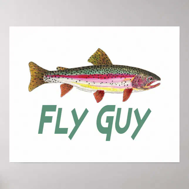 Rainbow Trout Fly FIshing Poster | Zazzle