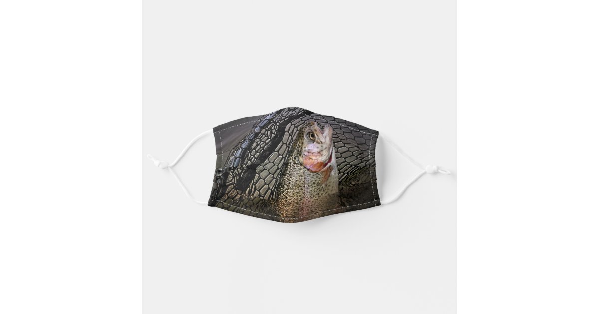 Rainbow Trout In The Net Adult Cloth Face Mask | Zazzle