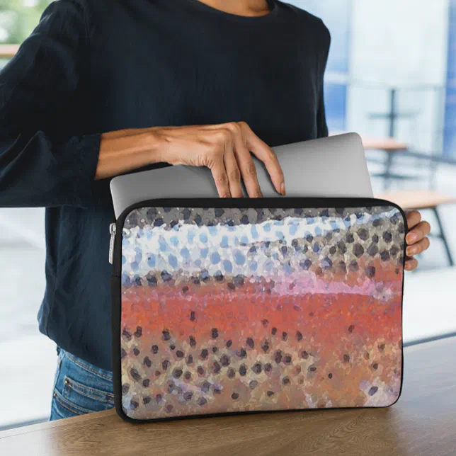 Rainbow Trout Skin Abstract Pattern Laptop Sleeve | Zazzle