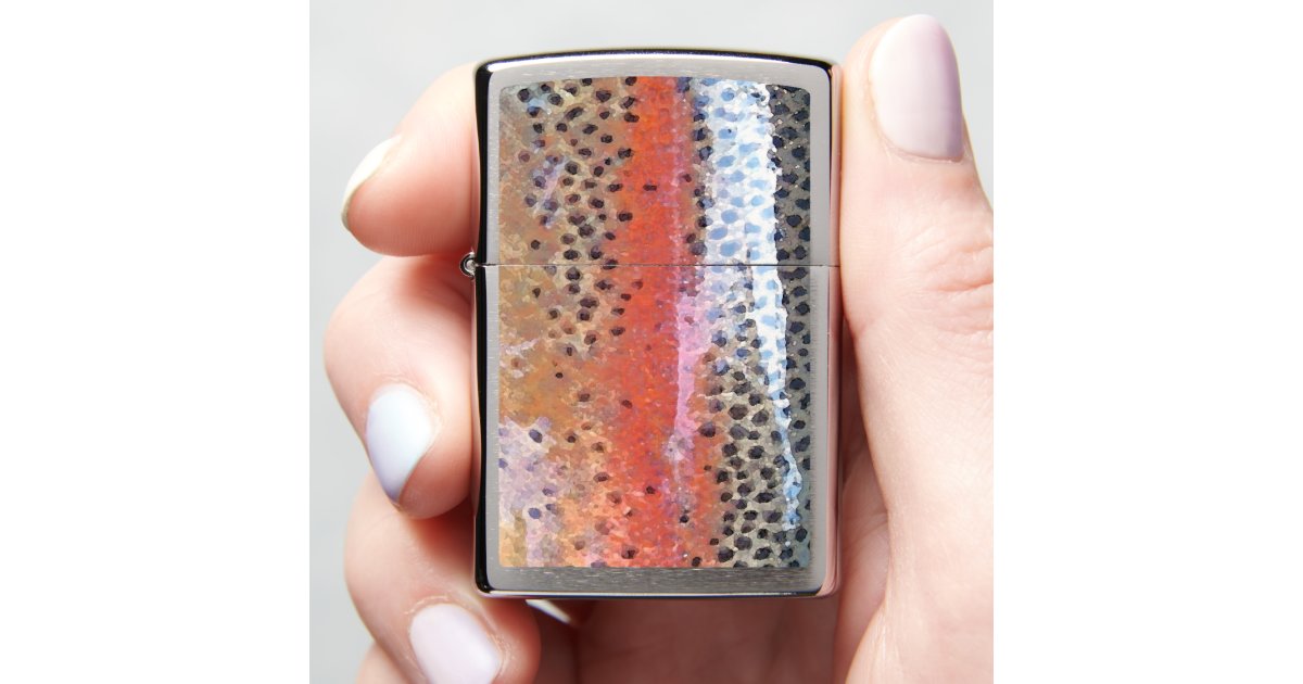Rainbow Trout Skin Abstract Pattern Zippo Lighter | Zazzle