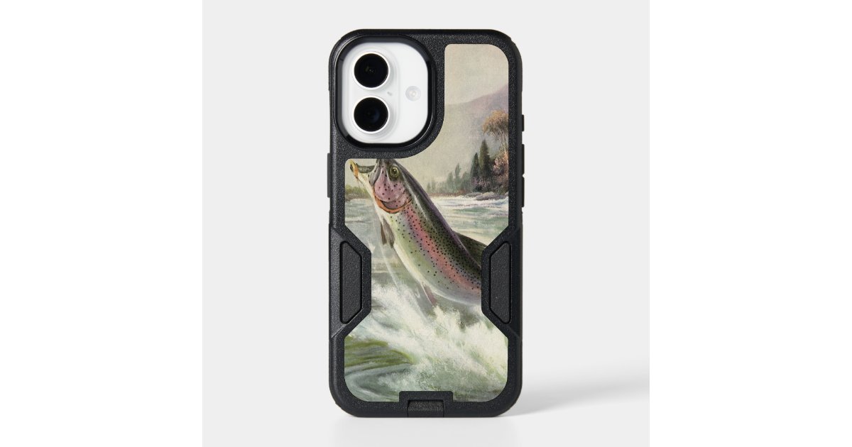 Rainbow Trout, Vintage Fisherman Fishing for Fish Otterbox iPhone Case ...