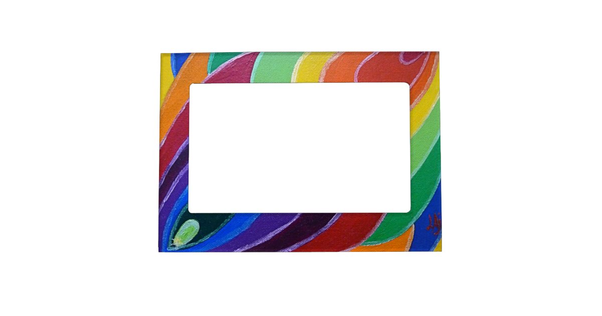 Rainbow Twist Spirals Magnet Photo Frame | Zazzle